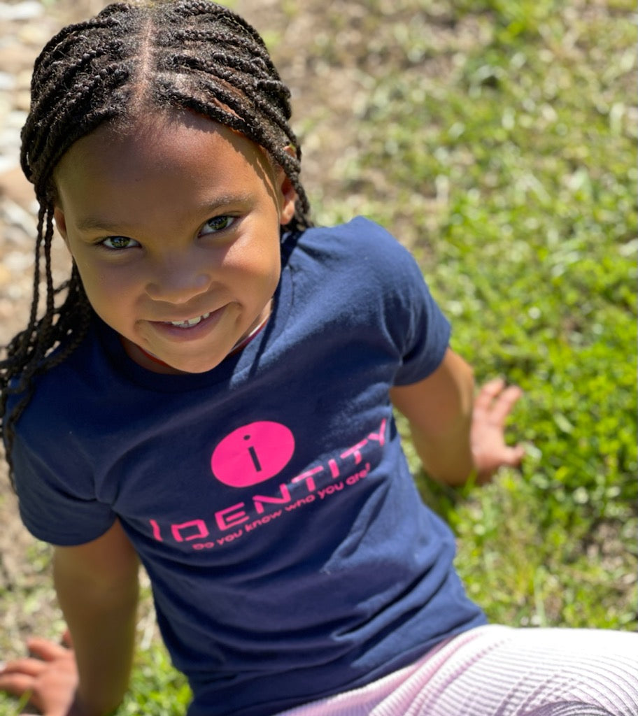 Identity - Neon Pink (Navy Blue Tee) – Identity Clothing Brand LLC